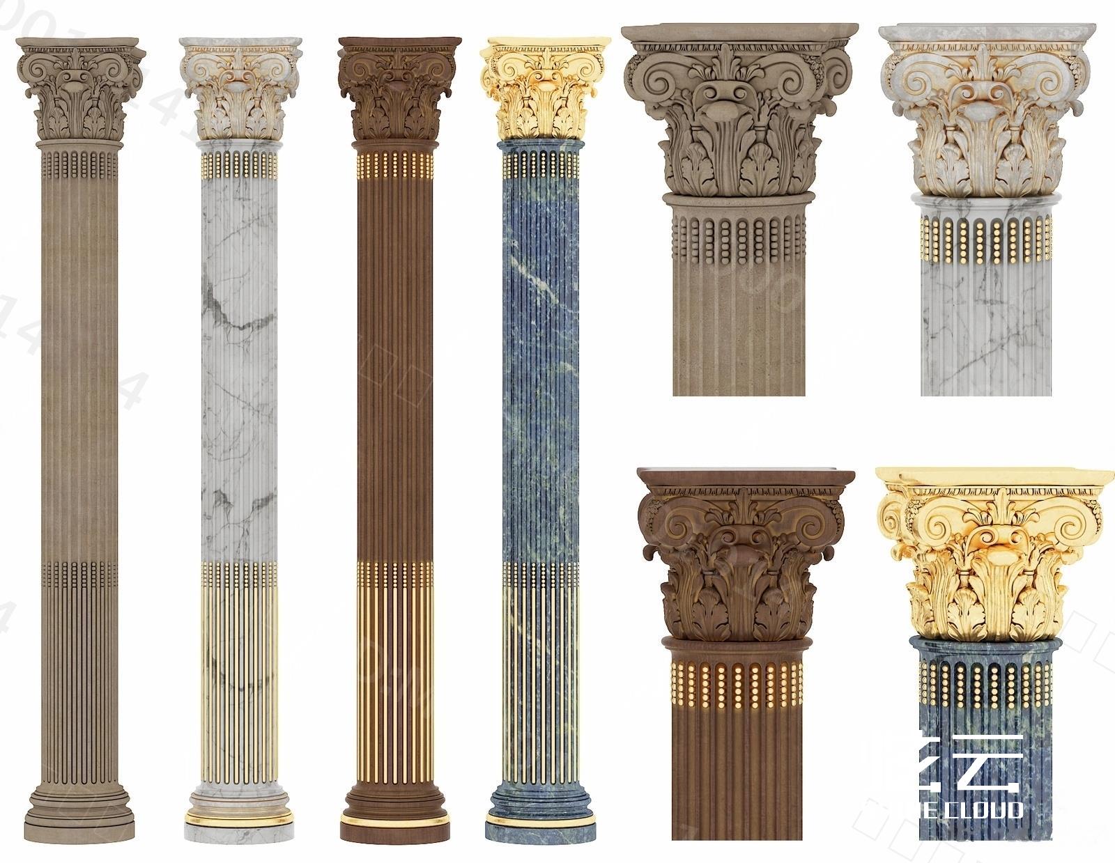 3D模型-美式柱子模型-M0001914164-炫云云模型网