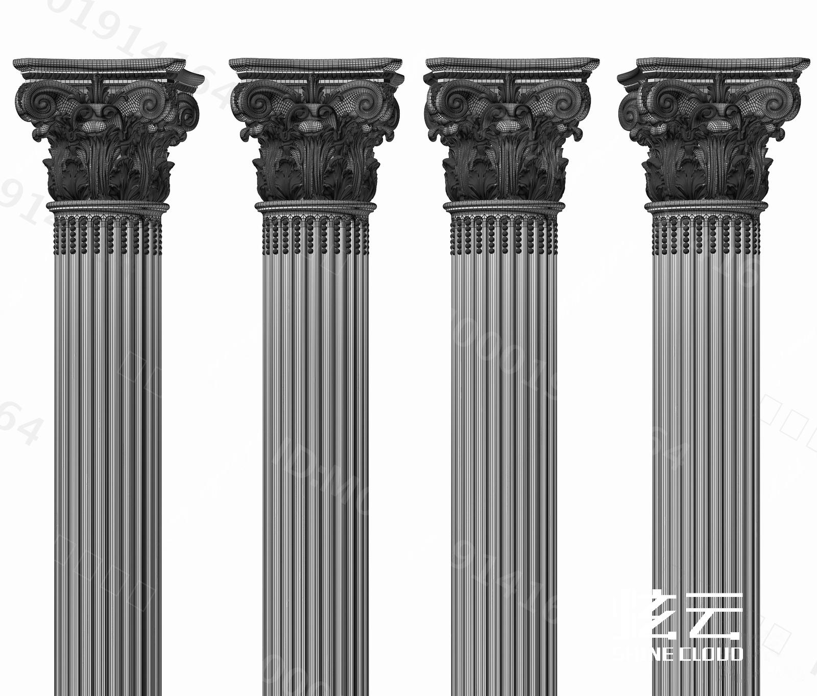 3D模型-美式柱子模型-M0001914164-炫云云模型网