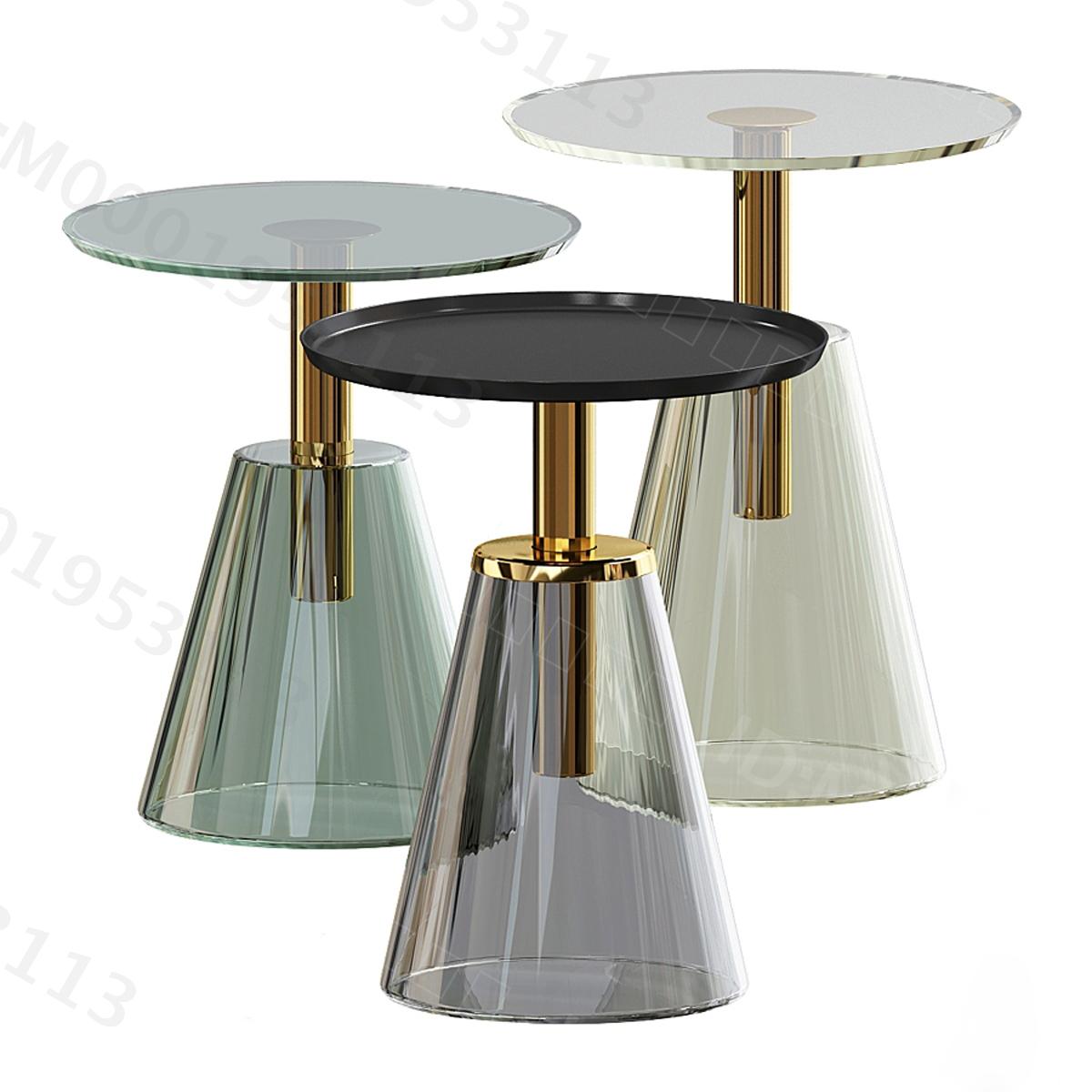 3D模型-现代玻璃边几圆几模型-M0001953113-炫云云模型网