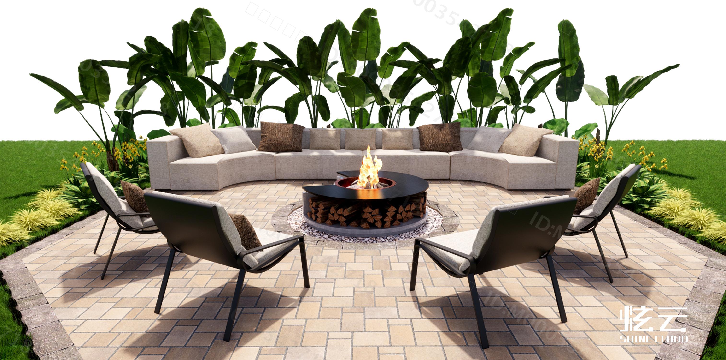 3D模型-现代庭院户外沙发模型-M0003542718-炫云云模型网