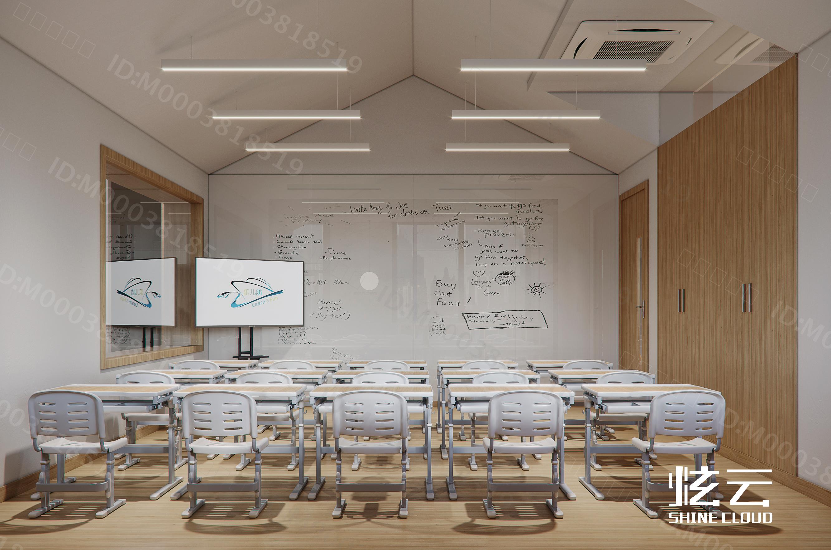 3D模型-现代教室模型-M0003818519-炫云云模型网