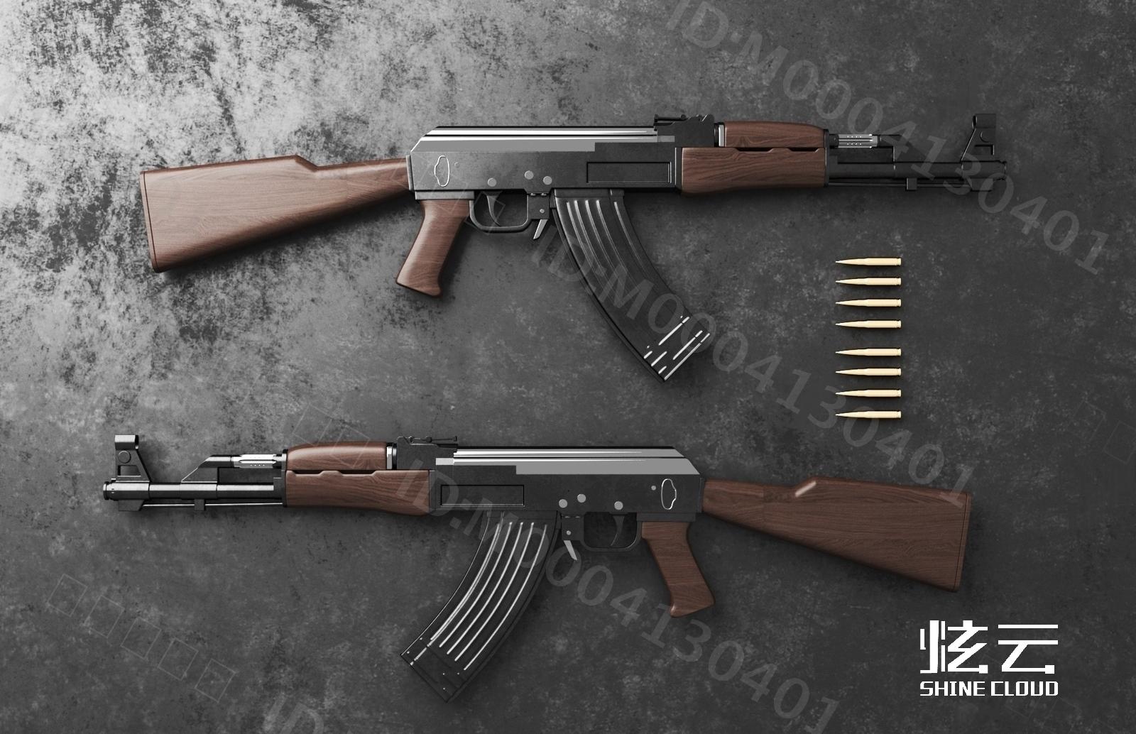 3D模型-现代ak步枪模型-M0004130401-炫云云模型网