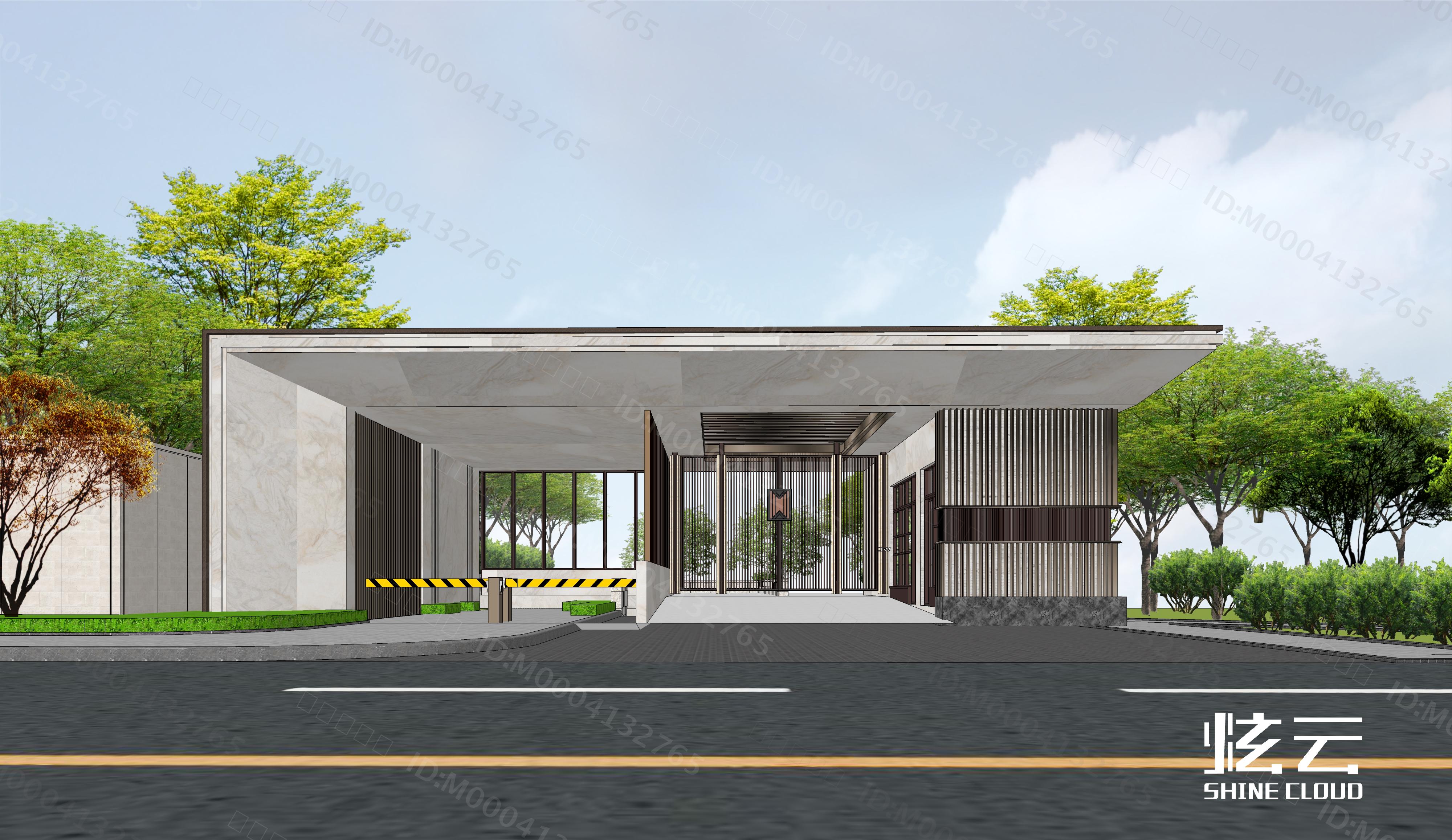 3D模型-现代简约入口大门模型-M0004132765-炫云云模型网