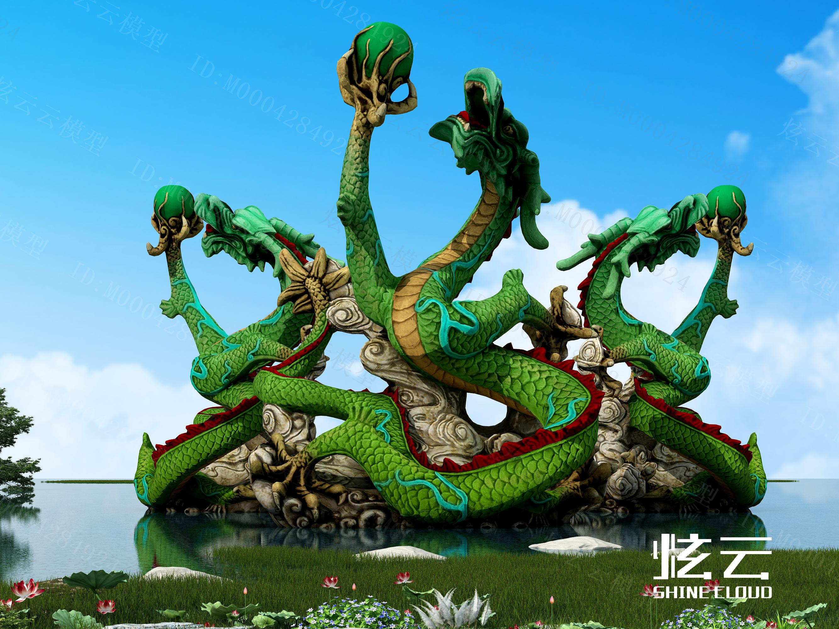 3D模型-现代龙雕塑模型-M0004284924-炫云云模型网